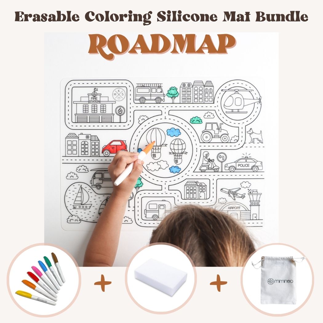 Silicone Erasable Reusable Coloring Tablemat Roadmap by MKS Miminoo